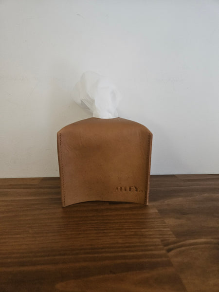 Leather Tissue Box Cover - TAN - Made in Melbourne – Atley.co